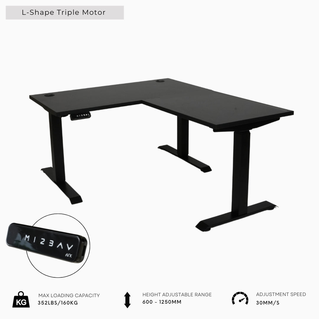 Executive L-Shape Corner Standing Desk Workstation | Ark Ergonomics PH